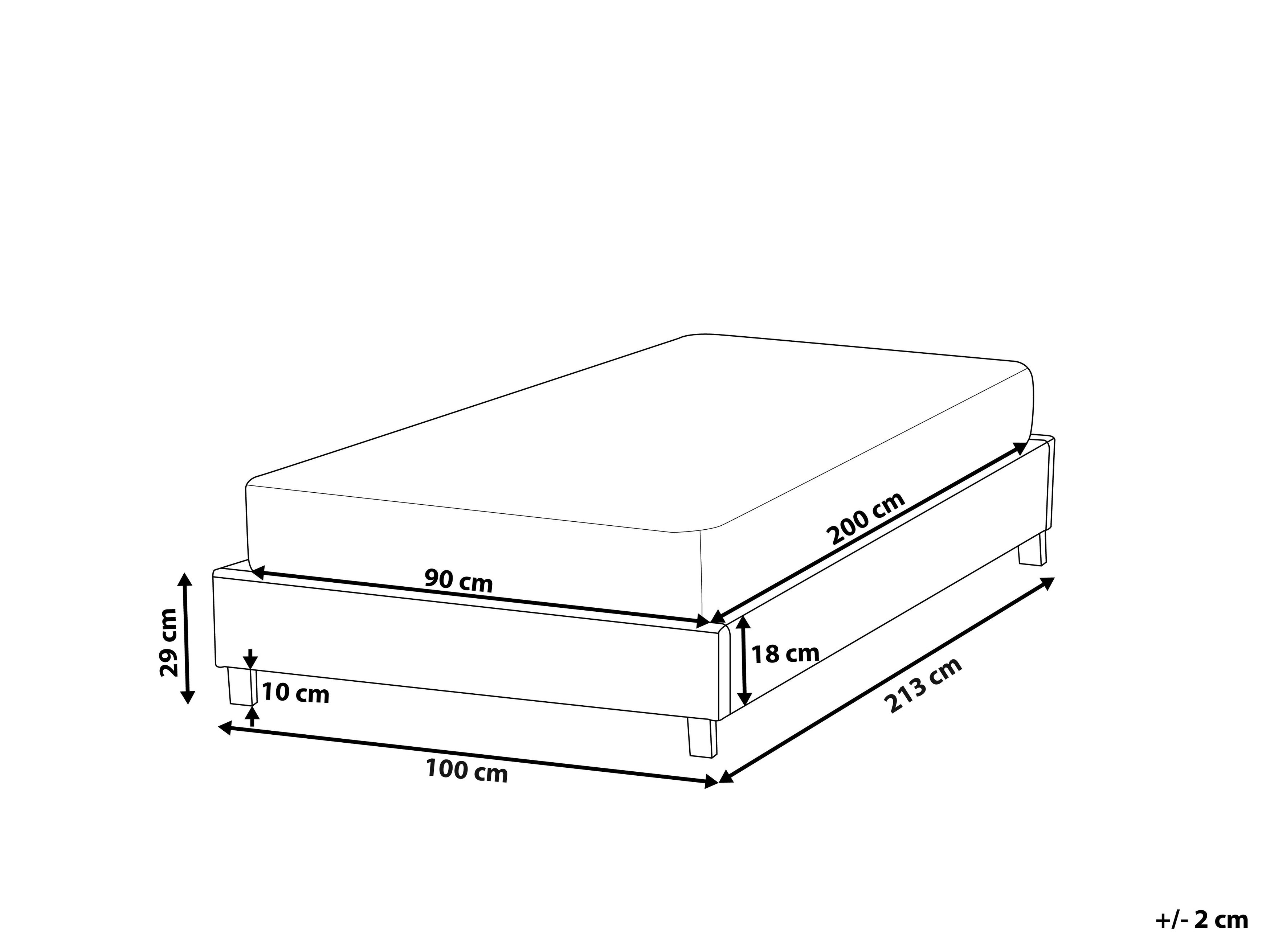 Cama de solteiro em tecido bouclé creme 90 x 200 cm ROANNE | Beliani.pt