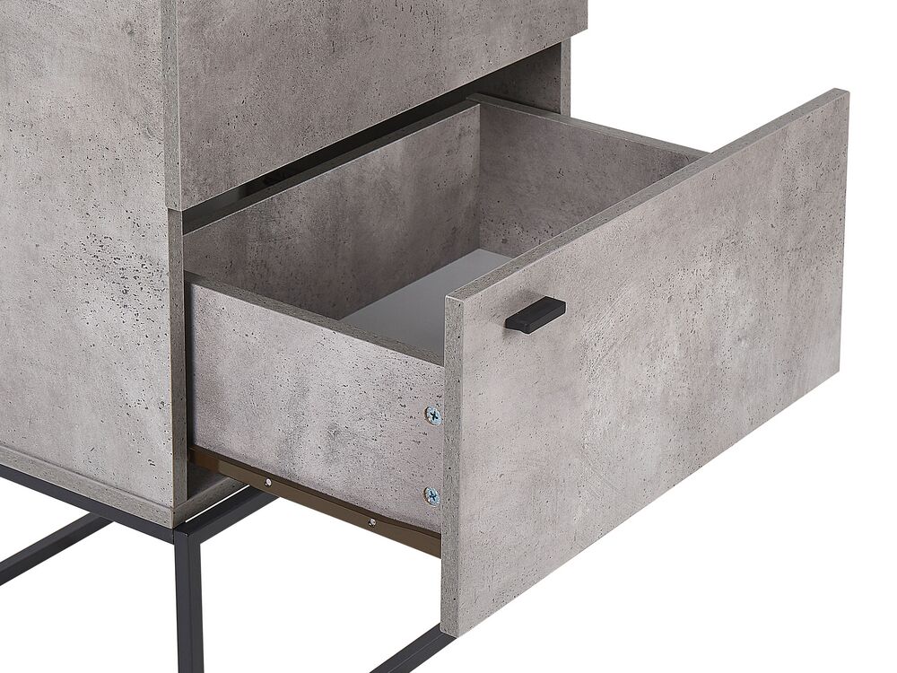 4 Drawer Chest Concrete Effect with Light Wood ACRA | Beliani.co.uk