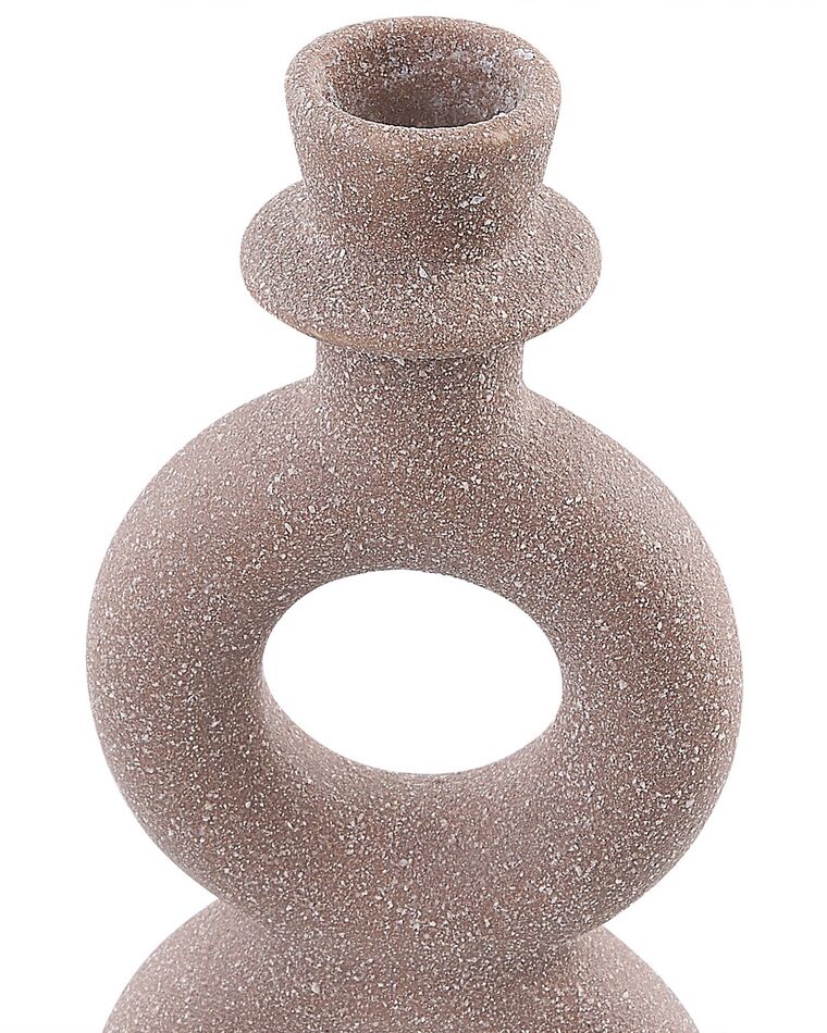 Porcelain Candlestick Beige NAOUSA | Beliani.co.uk