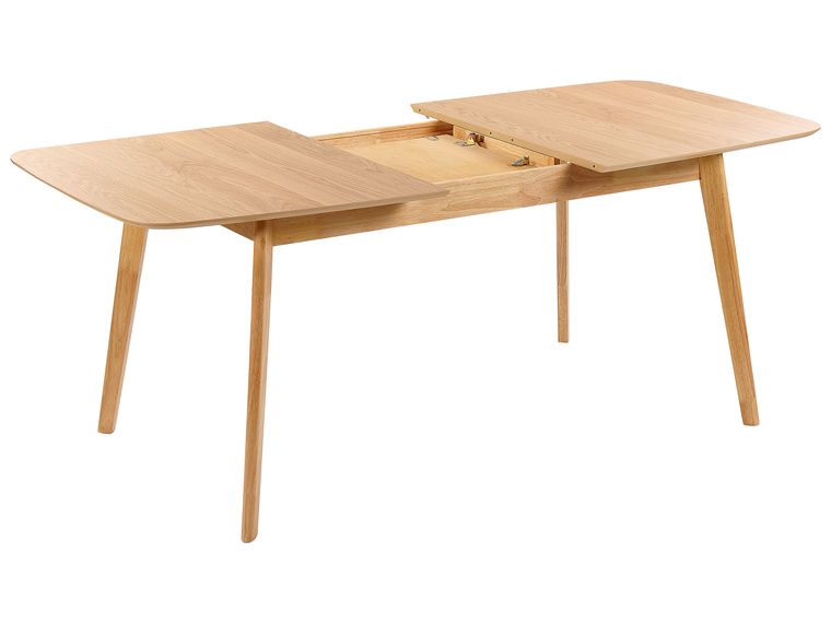 Extending Dining Table 150/190 x 90 cm Light Wood MADOX | Beliani.co.uk
