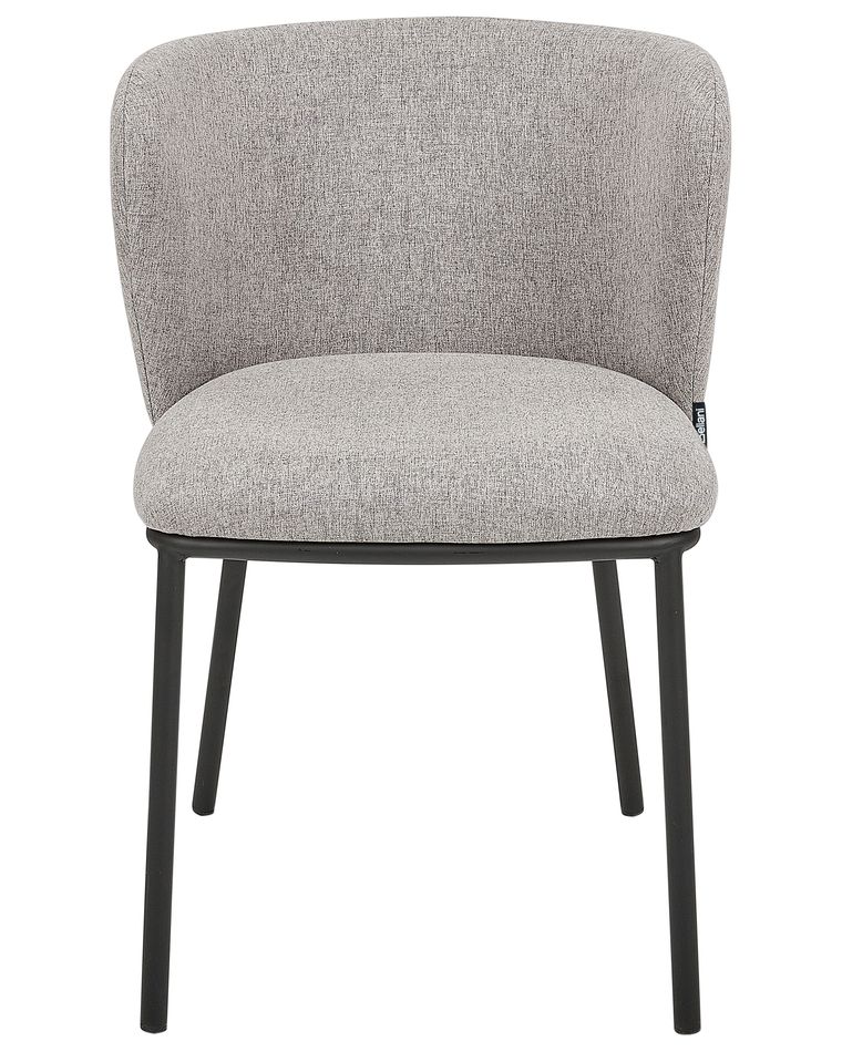 Set of 2 Fabric Dining Chairs Grey MINA | Beliani.co.uk