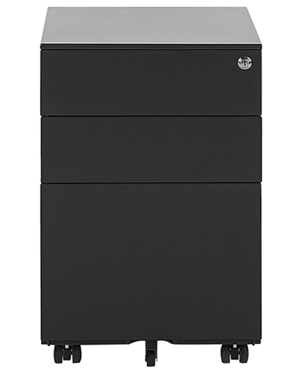 Caissons à roulettes 3 tiroirs en acier noir CAMI | Beliani.fr
