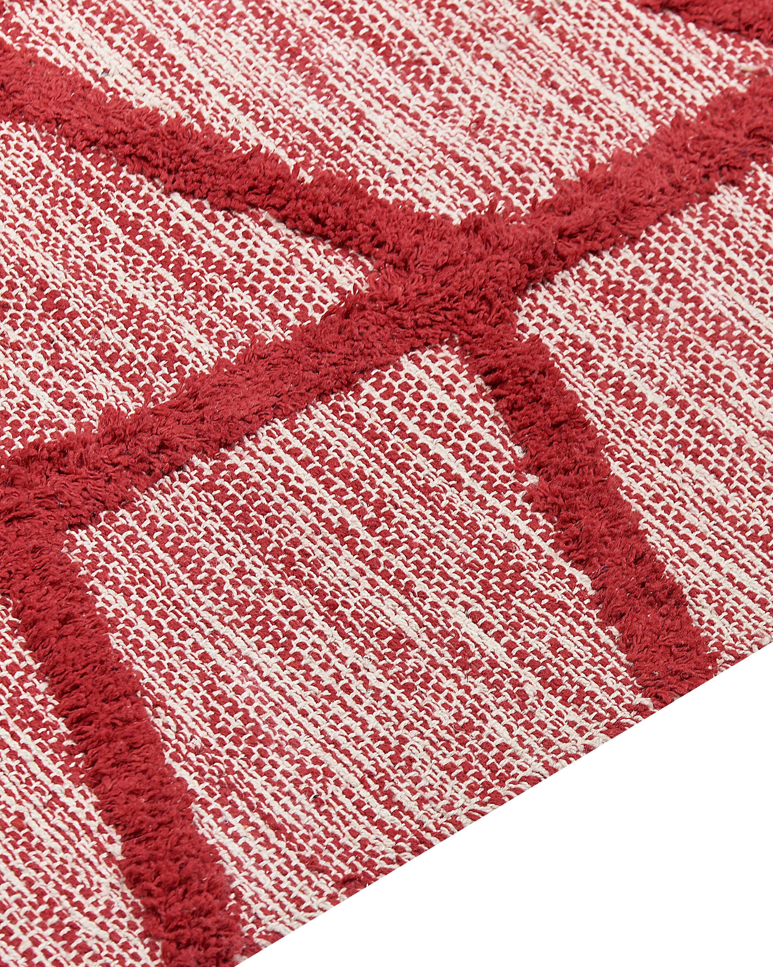 Tapis en coton rouge 80 x 150 cm SIVAS | Beliani.fr
