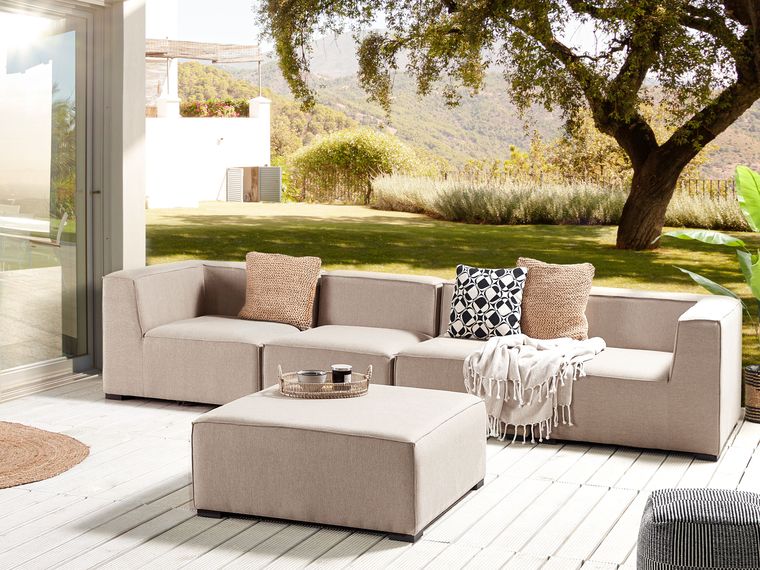 4 Seater Modular Garden Sofa Set Beige AREZZO | Beliani.co.uk