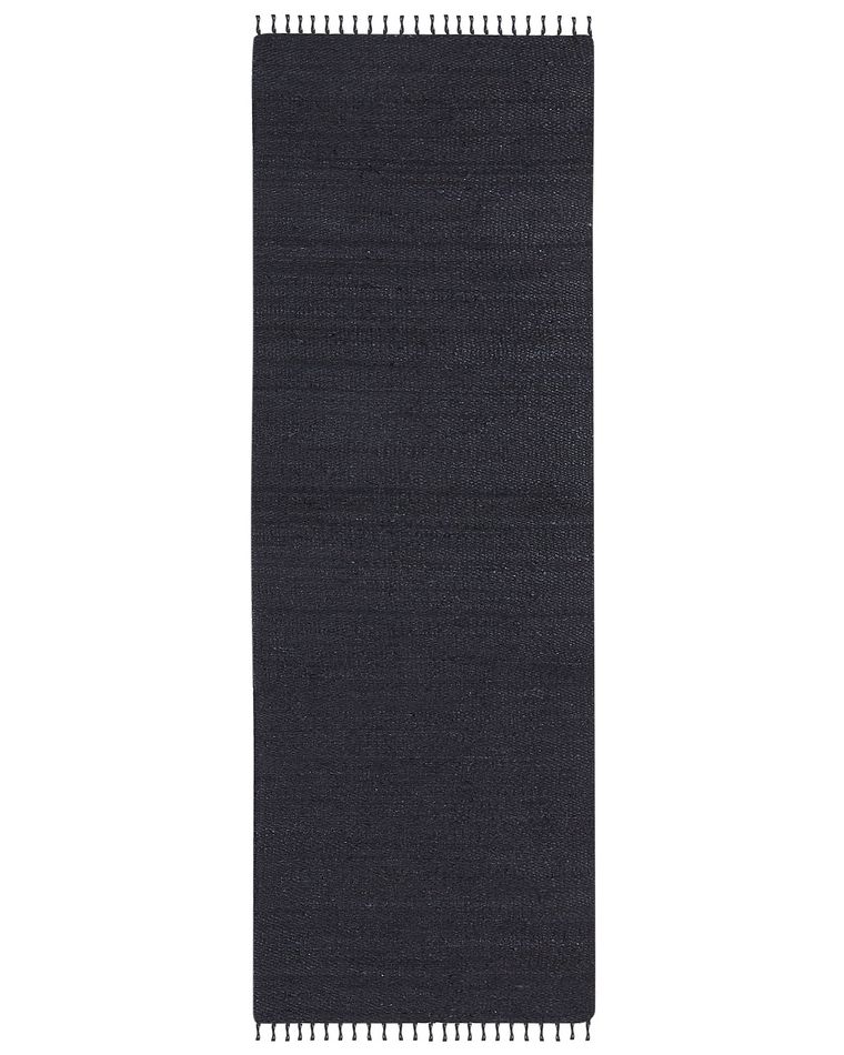 Jute Runner Rug 80 x 300 cm Black SINANKOY | Beliani.co.uk