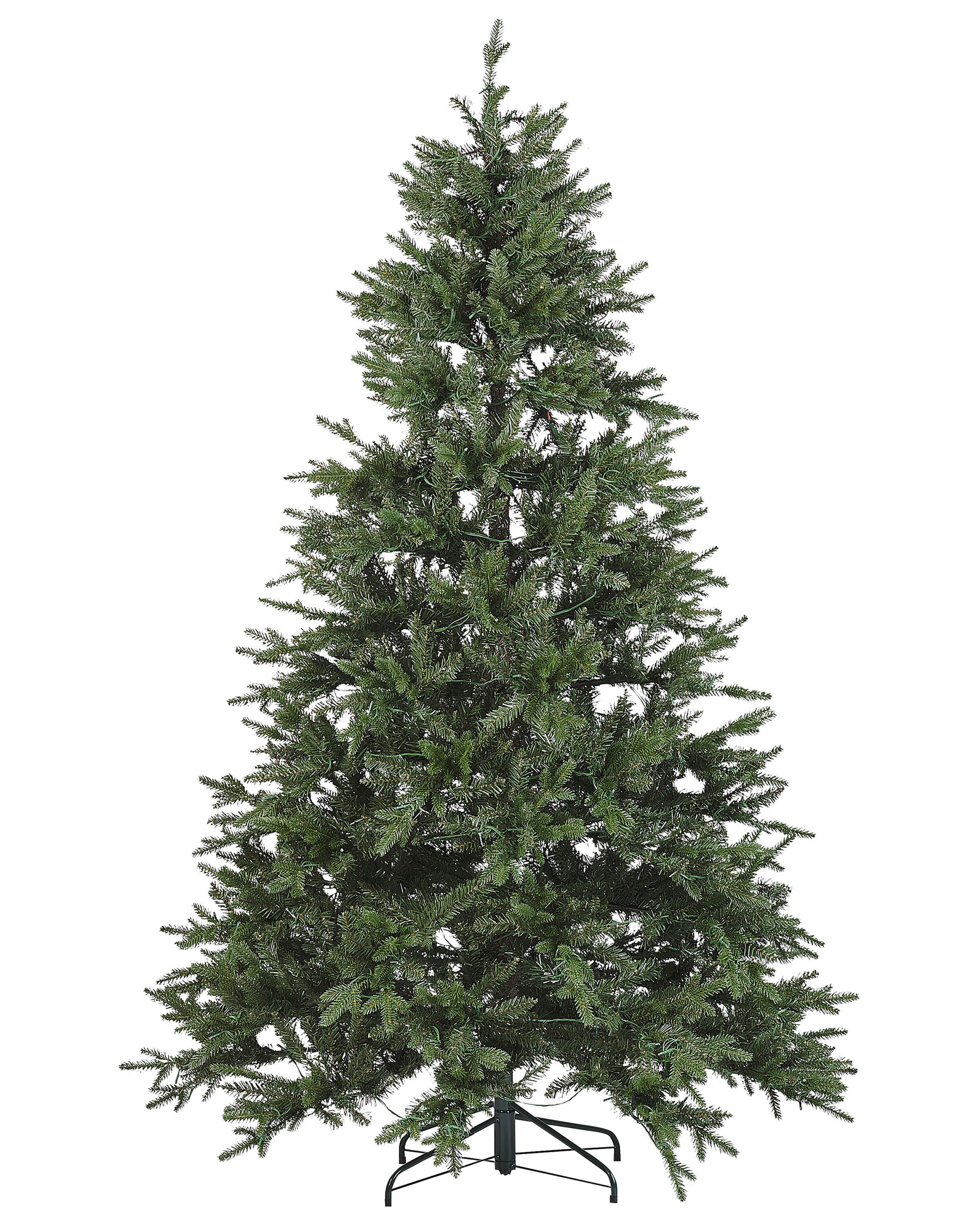 Christmas Tree Pre-Lit 210 cm Green FIDDLE | Beliani.co.uk