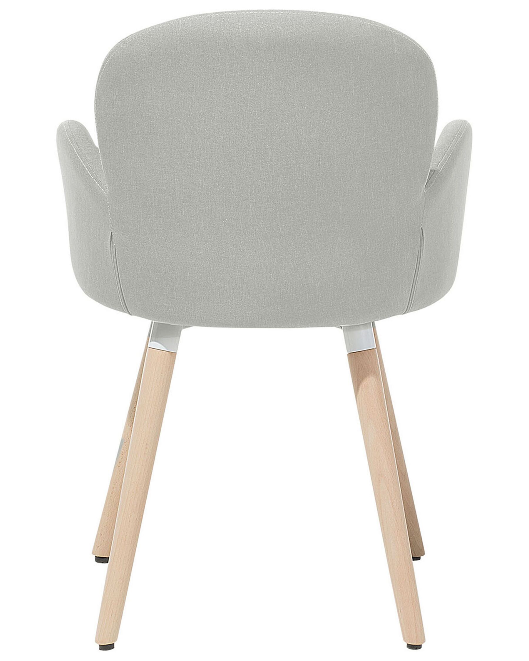 Set of 2 Fabric Dining Chairs Light Grey BROOKVILLE | Beliani.co.uk