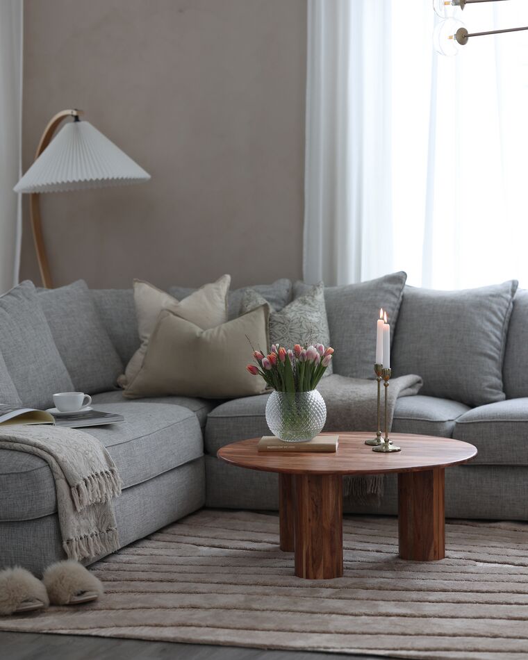 Acacia Wood Coffee Table Light COLINA | Beliani.co.uk