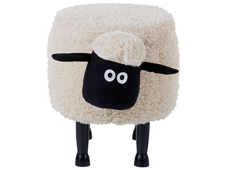 Pouf animal en tissu beige avec coffre SHEEP | Beliani.fr