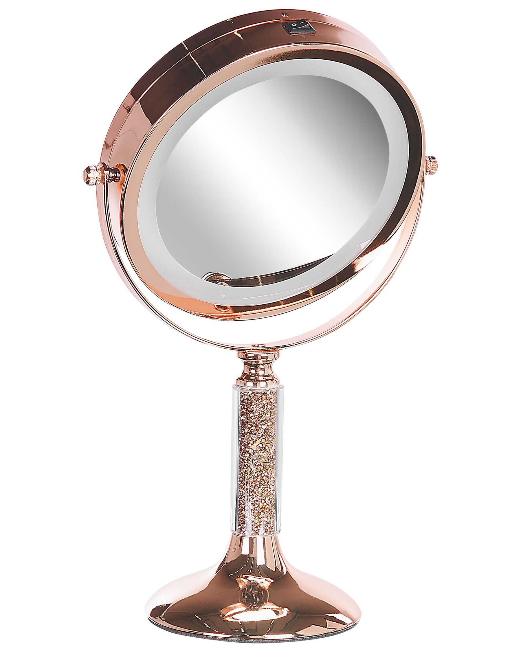 Lusterko kosmetyczne LED ø 18 cm różowe złoto BAIXAS | Beliani.pl