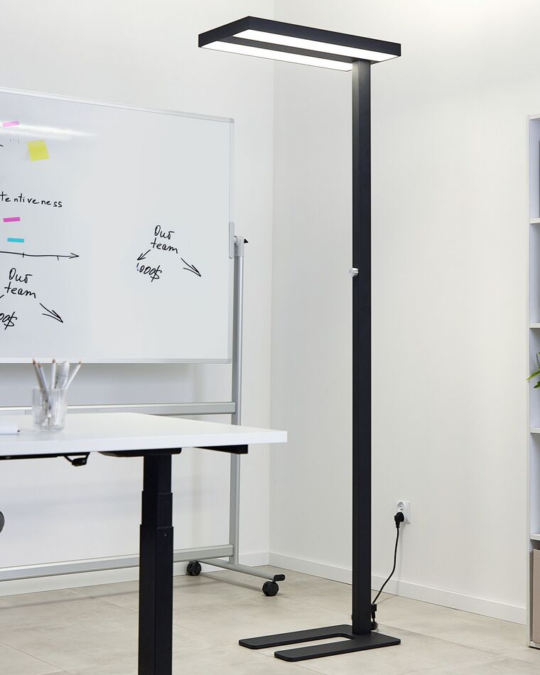 Metal LED Office Floor Lamp Black TAURUS | Beliani.co.uk