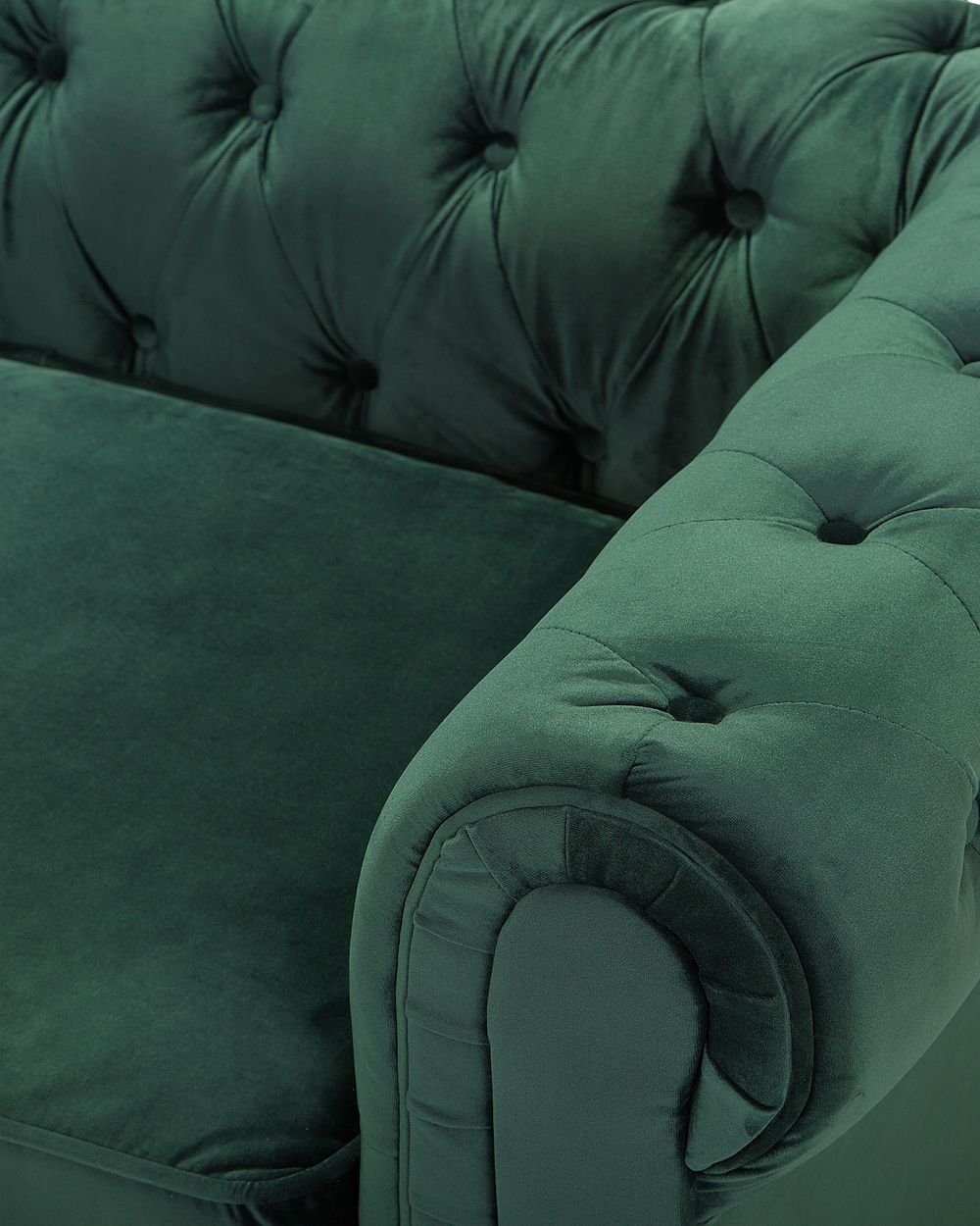 Sillón de terciopelo verde CHESTERFIELD | Beliani.es