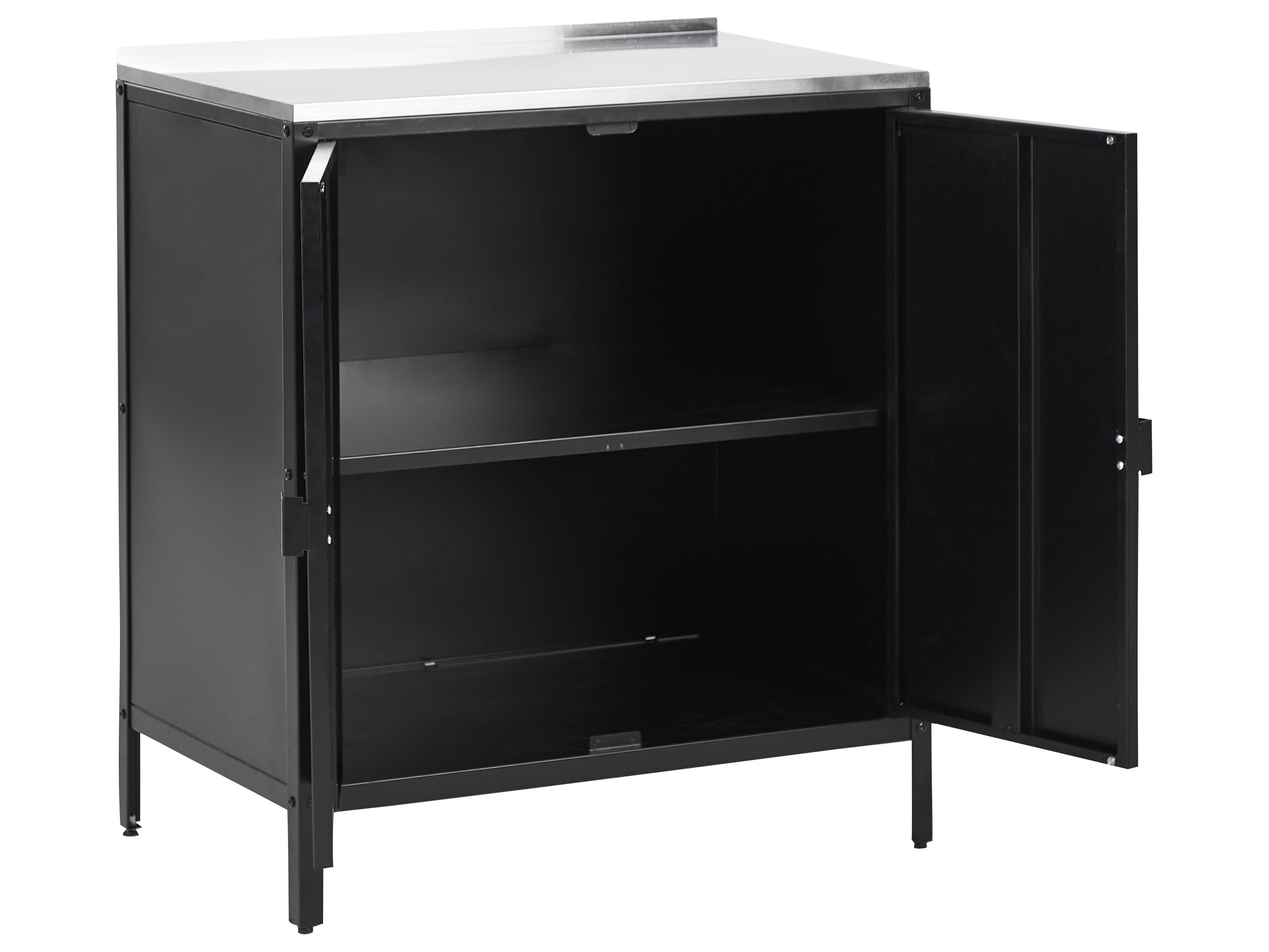 Steel Outdoor Kitchen Cabinet Black VILAMA | Beliani.at