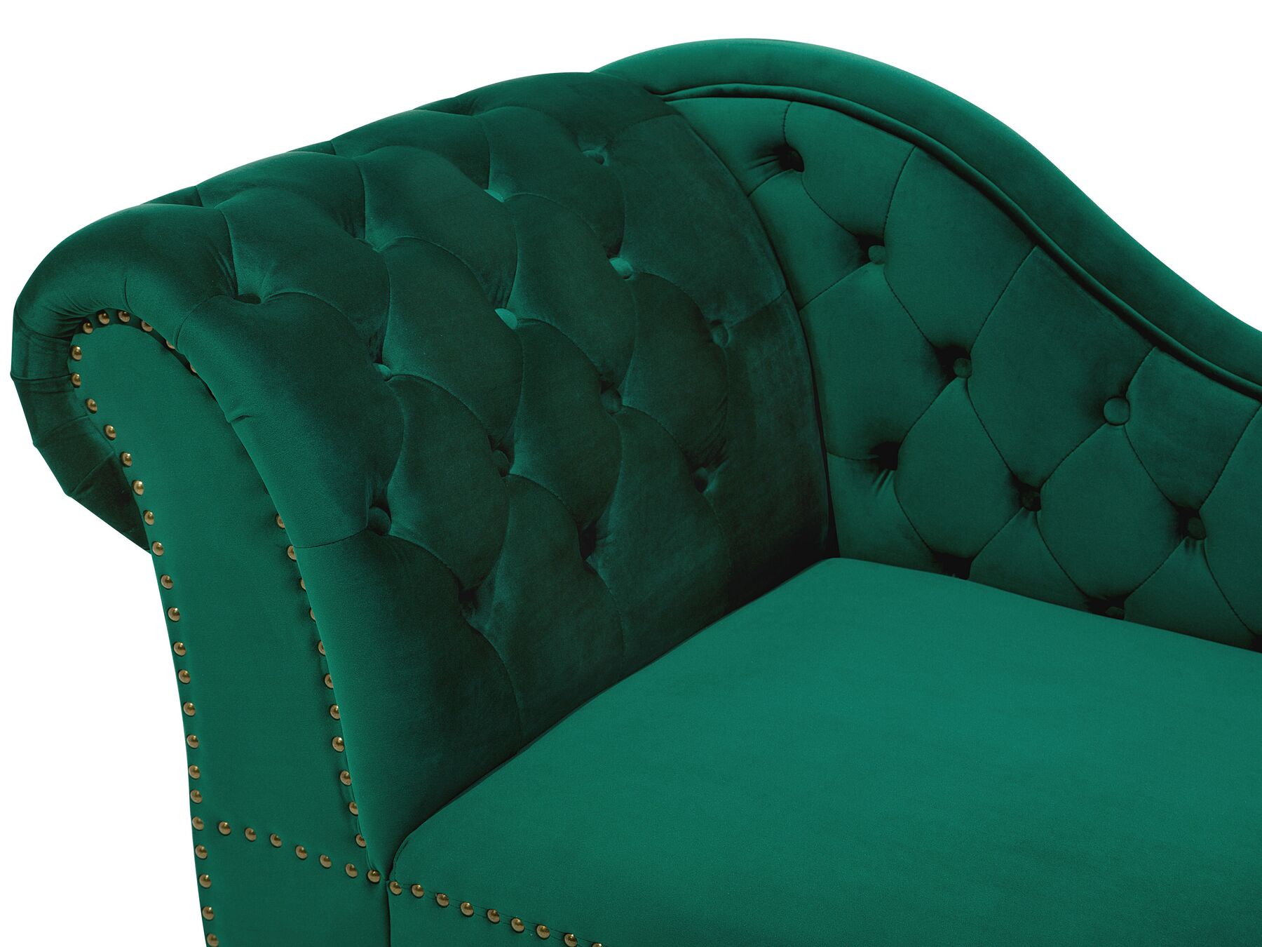 Left Hand Chaise Lounge Velvet Green NIMES | Beliani.co.uk