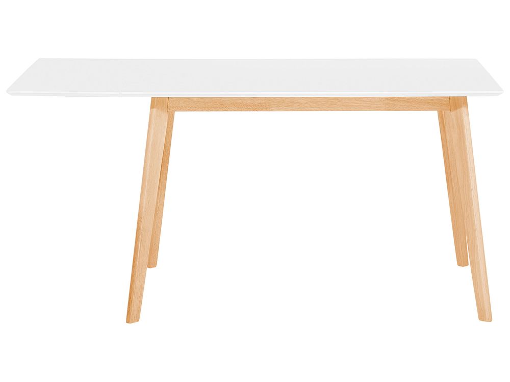 Extending Dining Table 120/155 cm x 80 cm White MEDIO | Beliani.co.uk