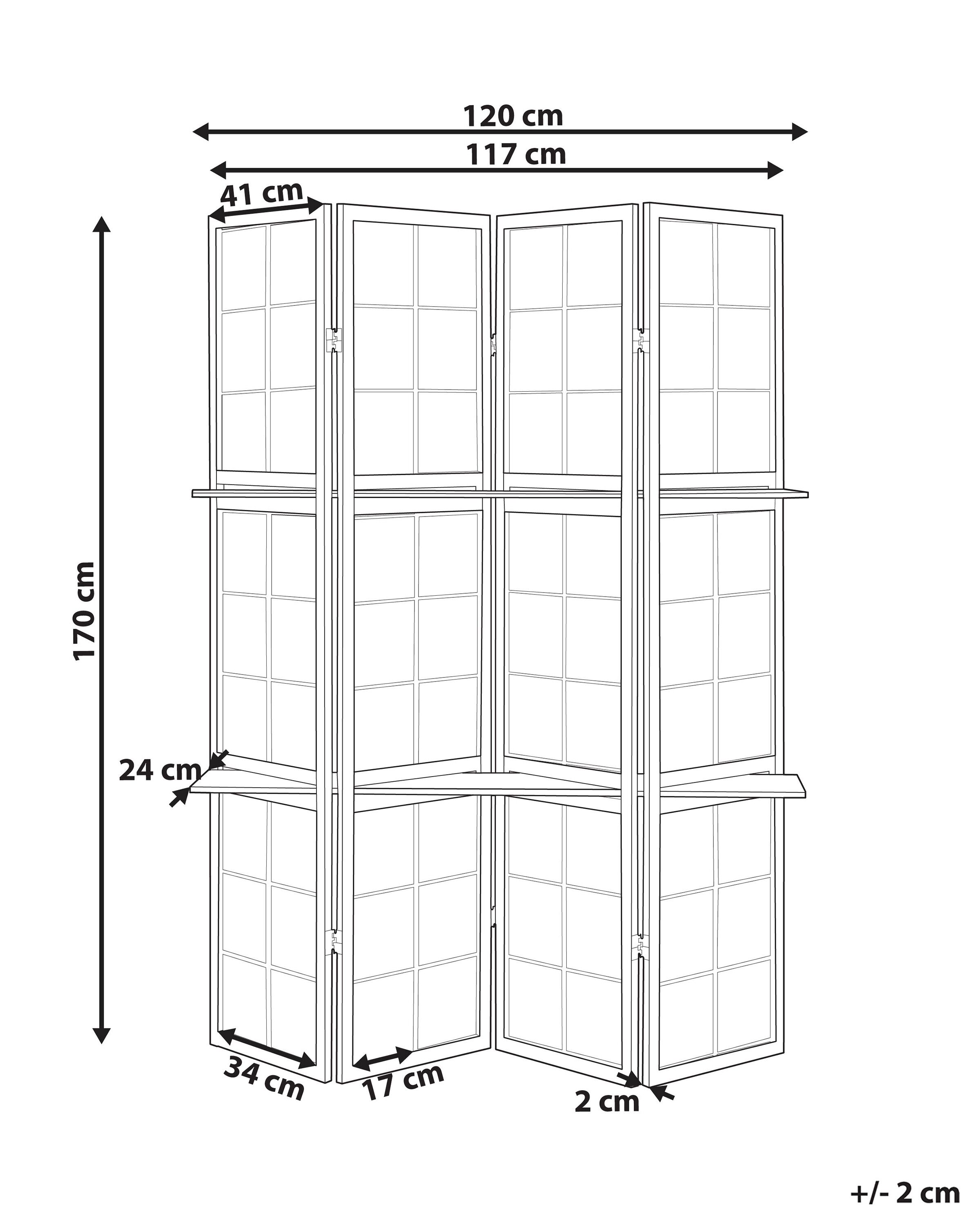 Wooden Folding 4 Panel Room Divider 170 x 120 cm Black GOMAGOI ...