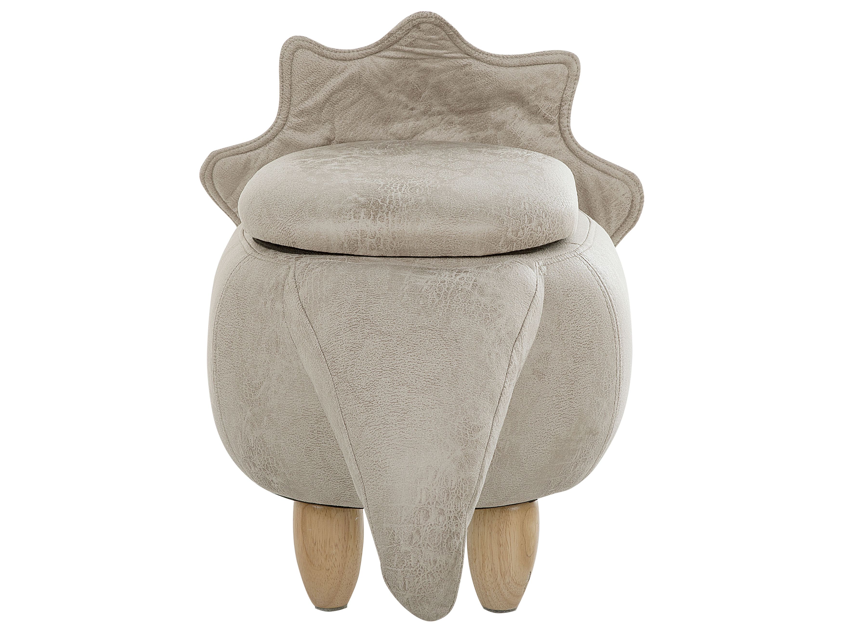 Fabric Storage Animal Stool Light Grey TRICERATOPS | Beliani.co.uk