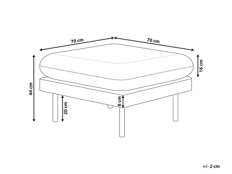 Ottomane hellbeige quadratisch 70 x 70 cm VINTERBRO | Beliani.at