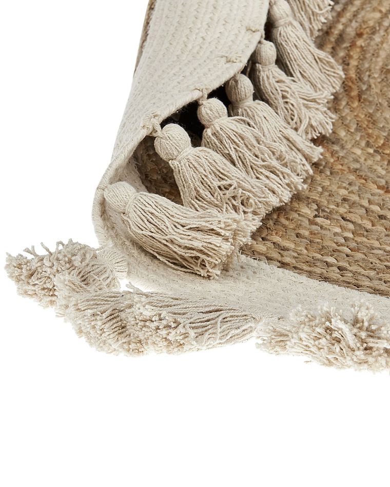 Round Jute Area Rug ⌀ 120 cm Beige SAMSUN | Beliani.co.uk