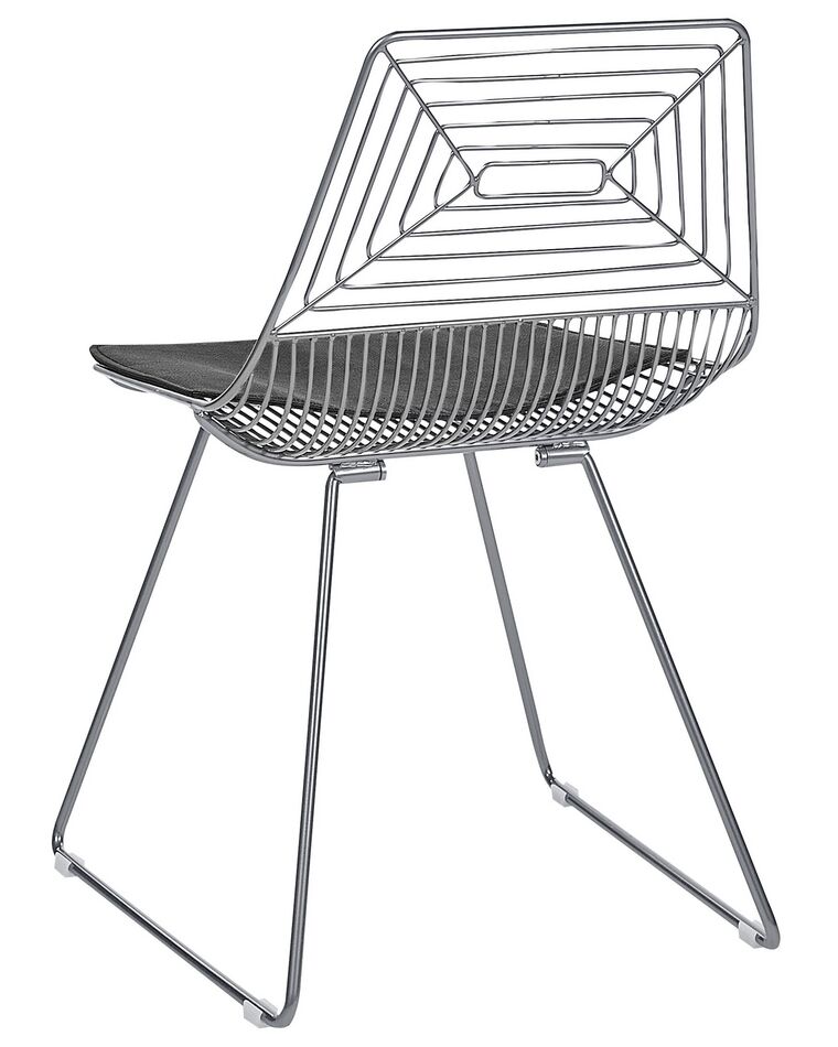 Set Of 2 Metal Accent Chairs Silver Beatty Belianide