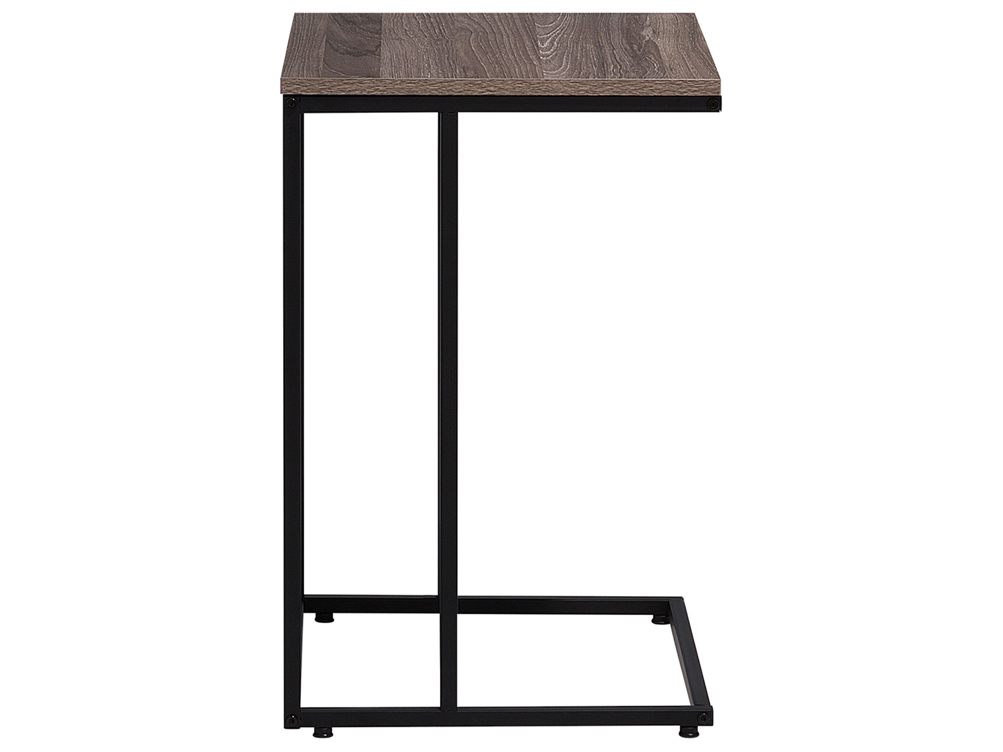 U-Shaped Side Table Taupe Wood with Black TROY | Beliani.co.uk
