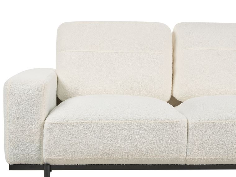 3 Seater Sofa Boucle White SOVIK | Beliani.de
