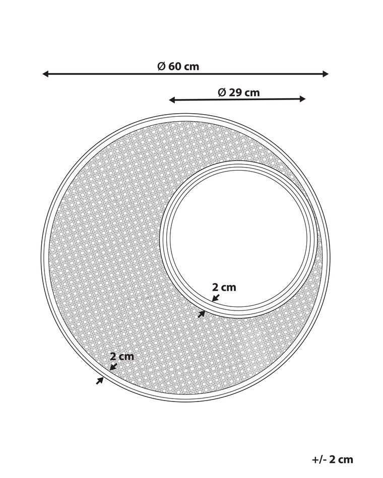 Wandspiegel Rattan natürlich rund ø 60 cm PALAU | Beliani.de