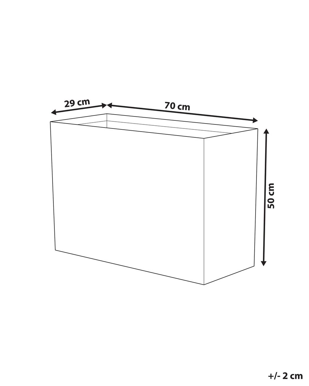 Rectangular Plant Pot 29 x 70 x 50 cm Brown EDESSA | Beliani.co.uk