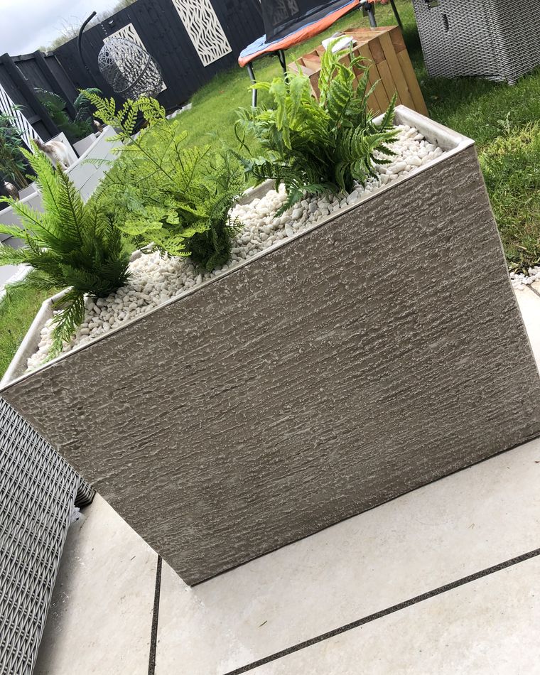 Rectangular Plant Pot 29 x 70 x 50 cm Beige EDESSA | Beliani.co.uk