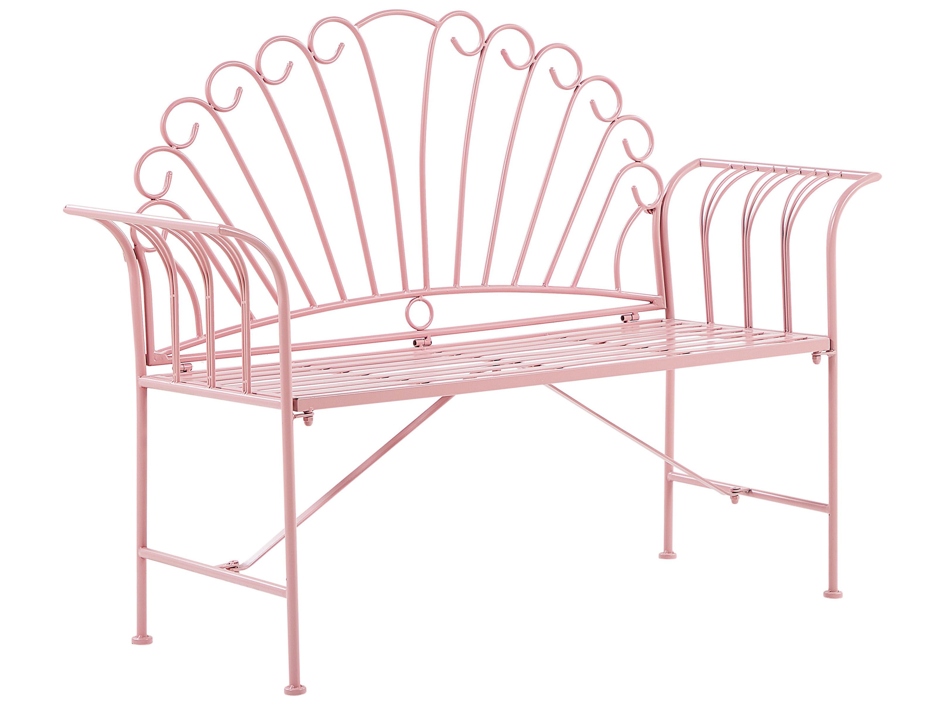 Banc de jardin en métal rose 125 cm CAVINIA | Beliani.fr