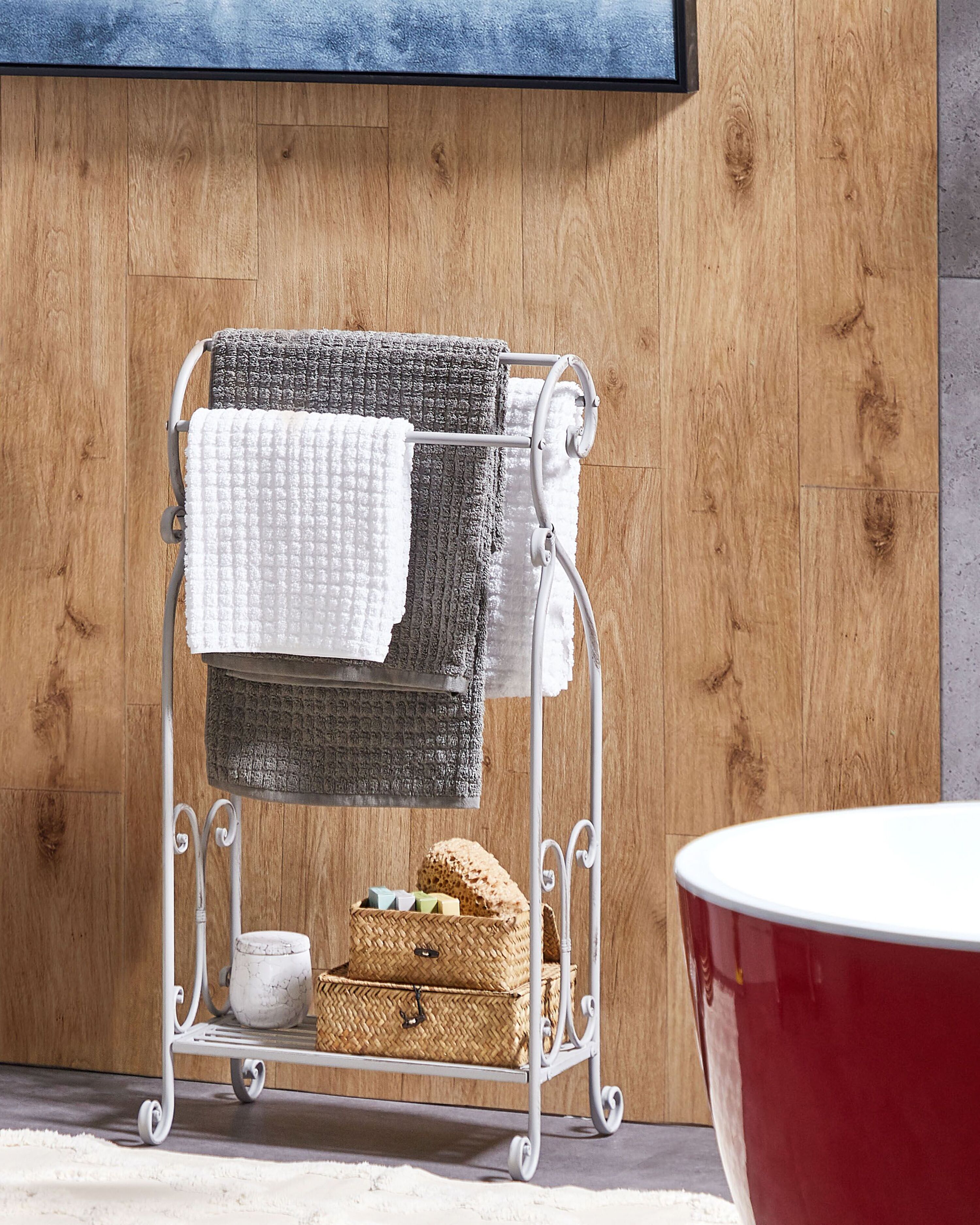 Handtuchständer Antik Optik grau 49 x 91 cm freistehend 3 Arme LINARES ...