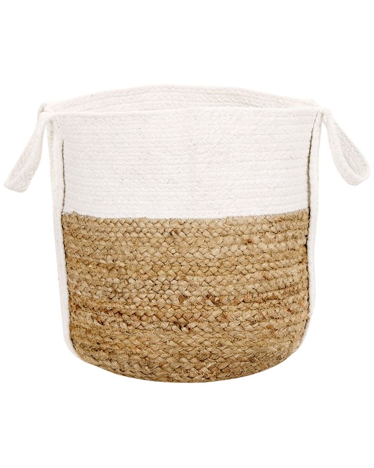 Set of 2 Jute Baskets Natural and White BELLPAT | Beliani.co.uk