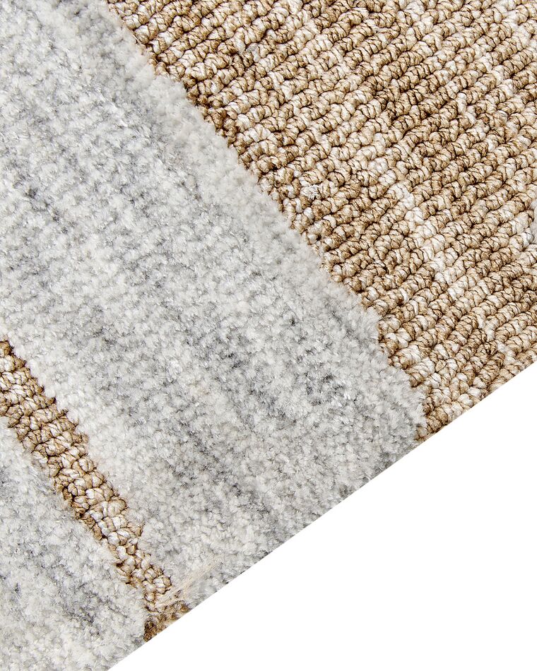 Teppich beige / hellgrau 300 x 400 cm abstraktes Muster MANDAI | Beliani.ch