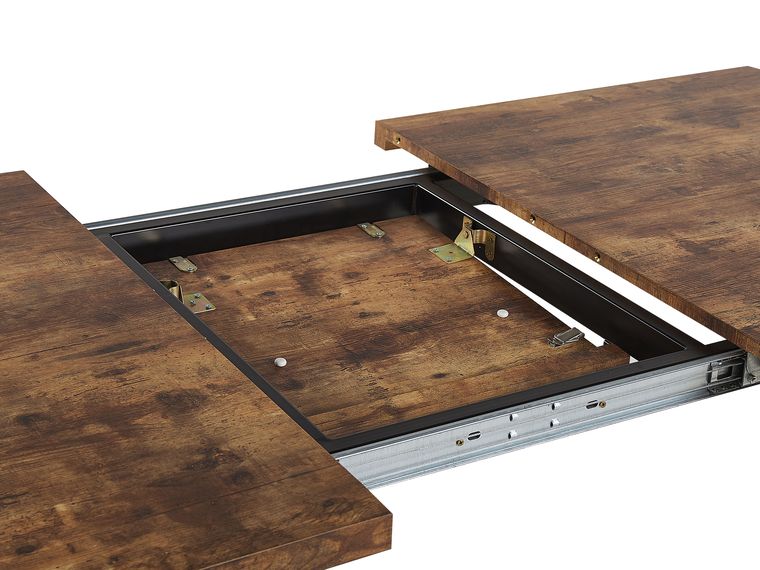 Tavolo da pranzo legno chiaro e nero 140/180 x 90 cm HARLOW | Beliani.it