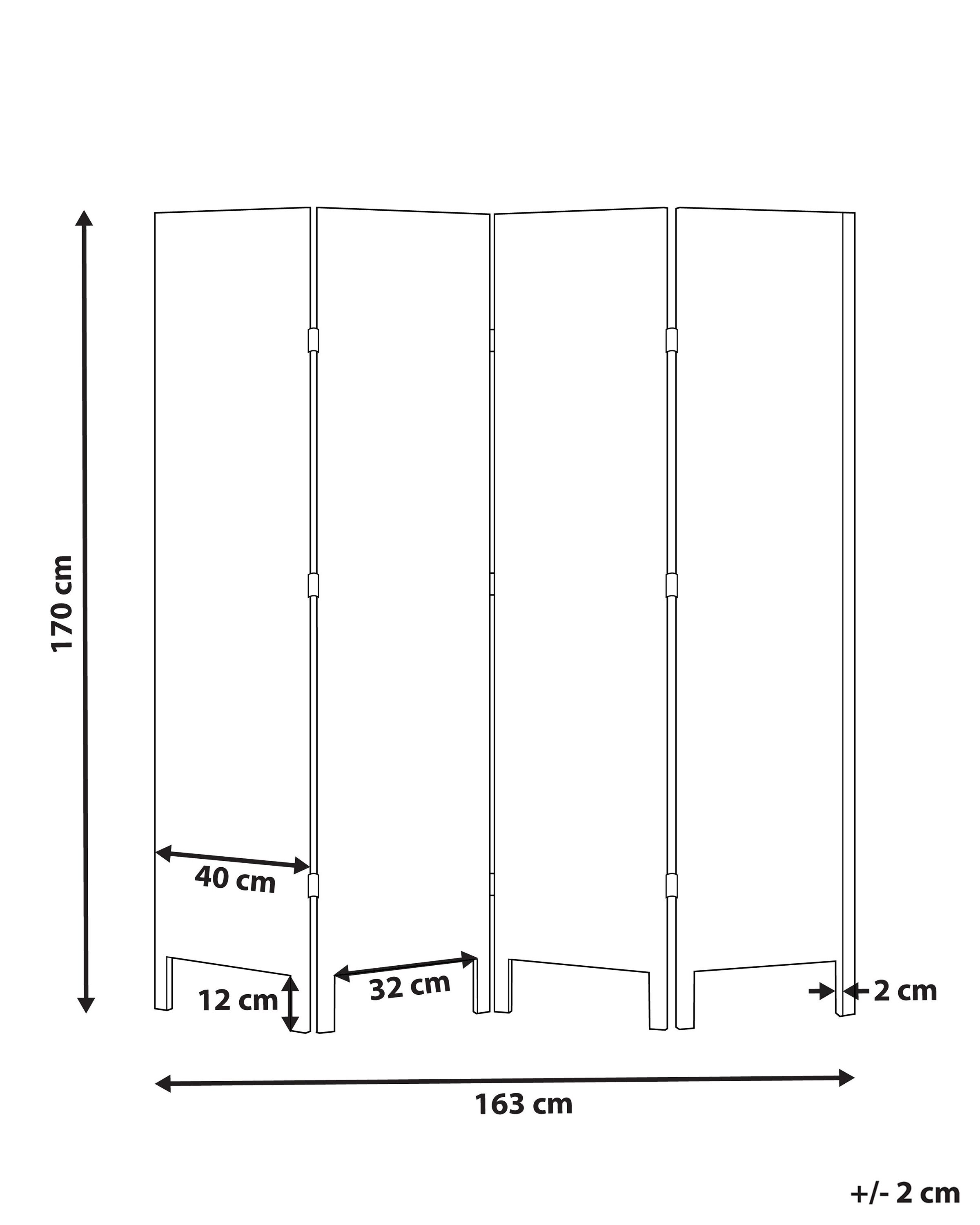 Wooden Folding 4 Panel Room Divider 170 x 163 cm Dark Brown AVENES ...