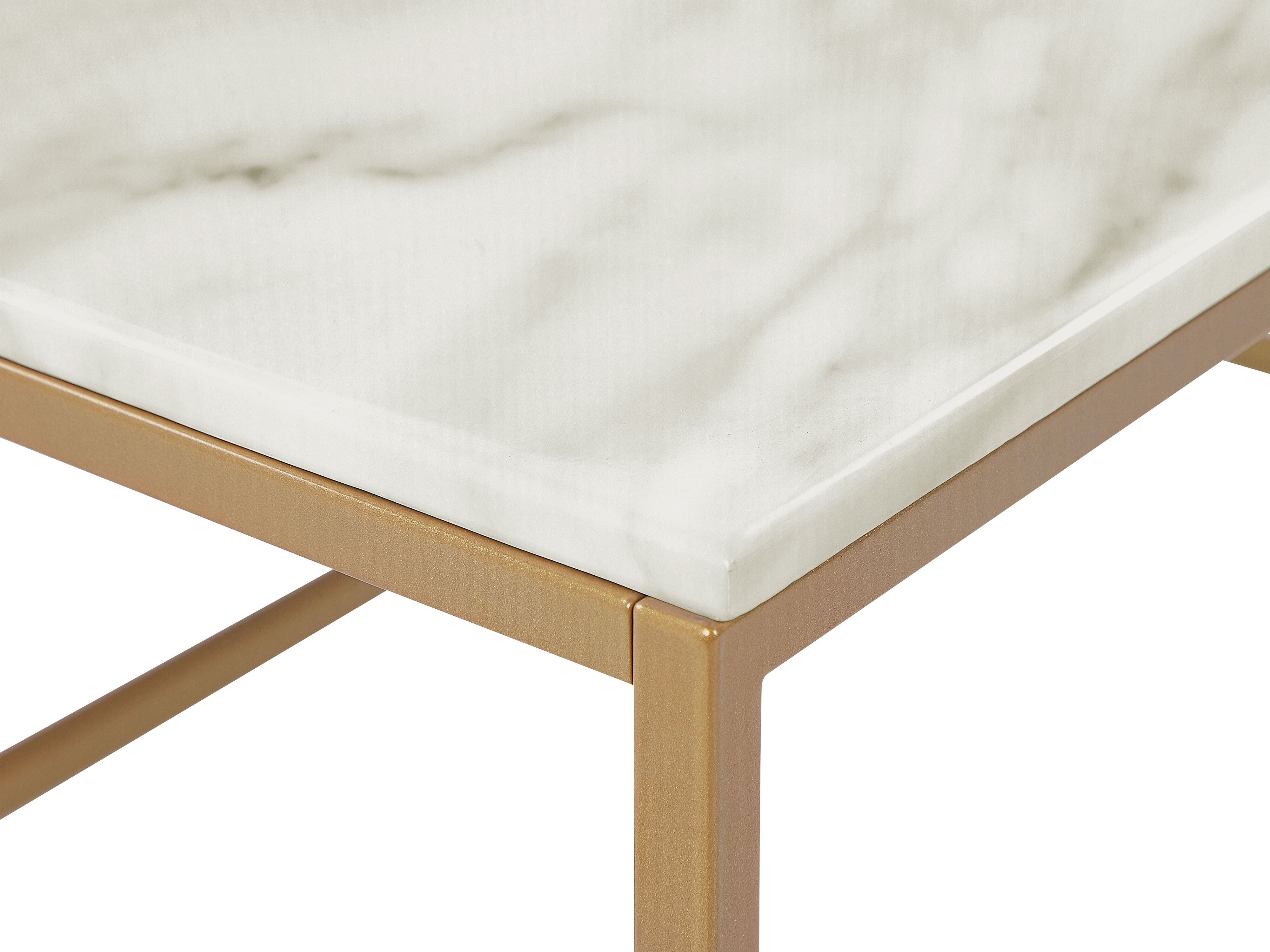 Table basse effet marbre beige avec pieds dorés DELANO | Beliani.fr