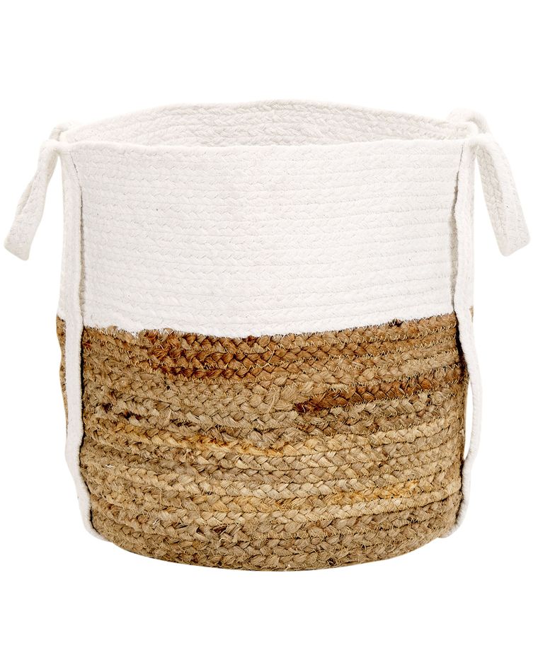 Set of 2 Jute Baskets Natural and White BELLPAT | Beliani.co.uk