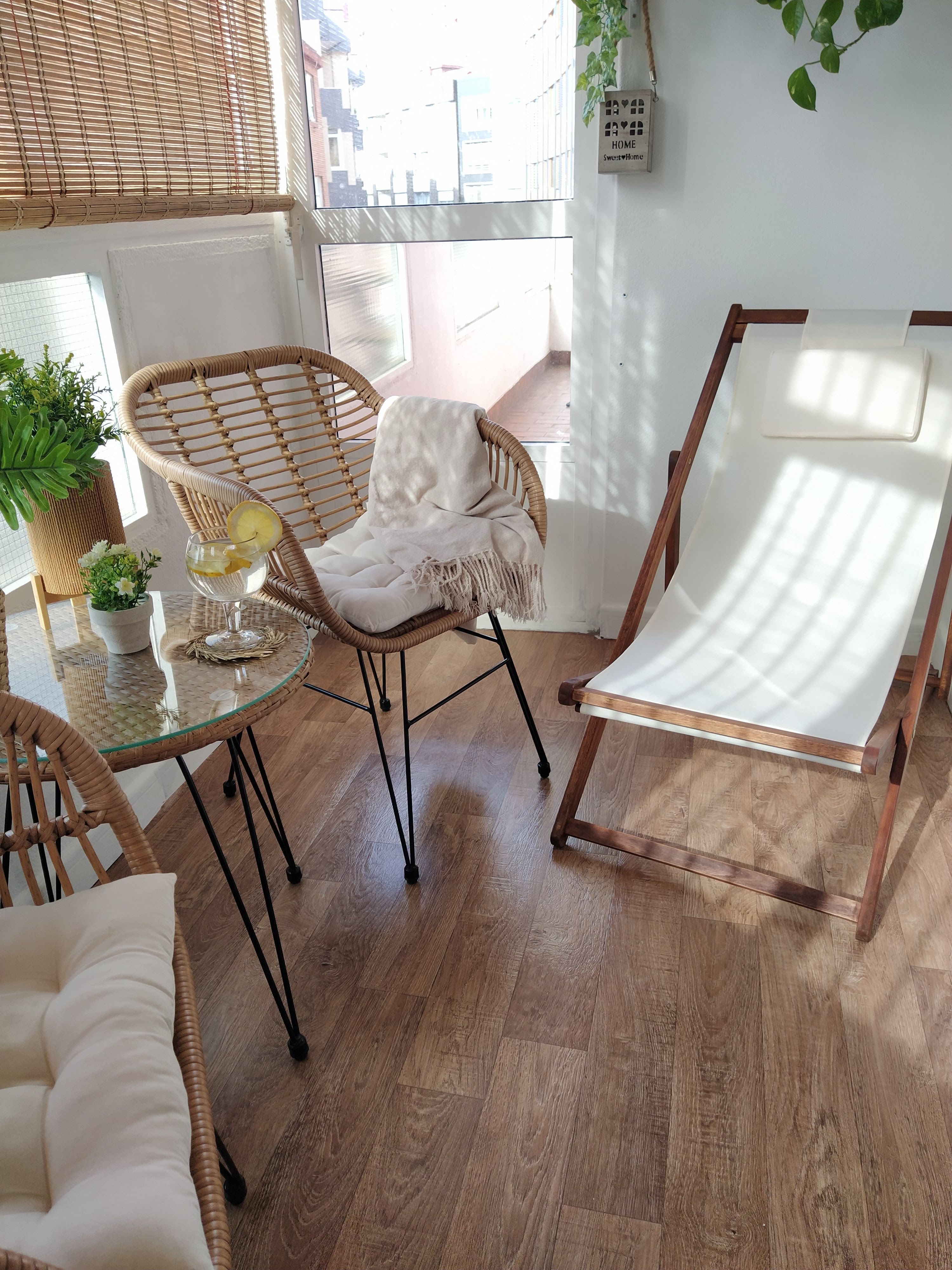 Set bistro da balcone in rattan color naturale TROPEA II | Beliani.it