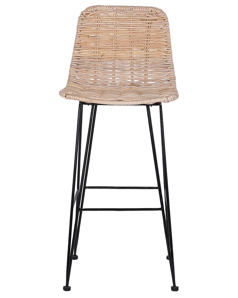Barhocker Rattan natürlich 2er Set CASSITA | Beliani.ch