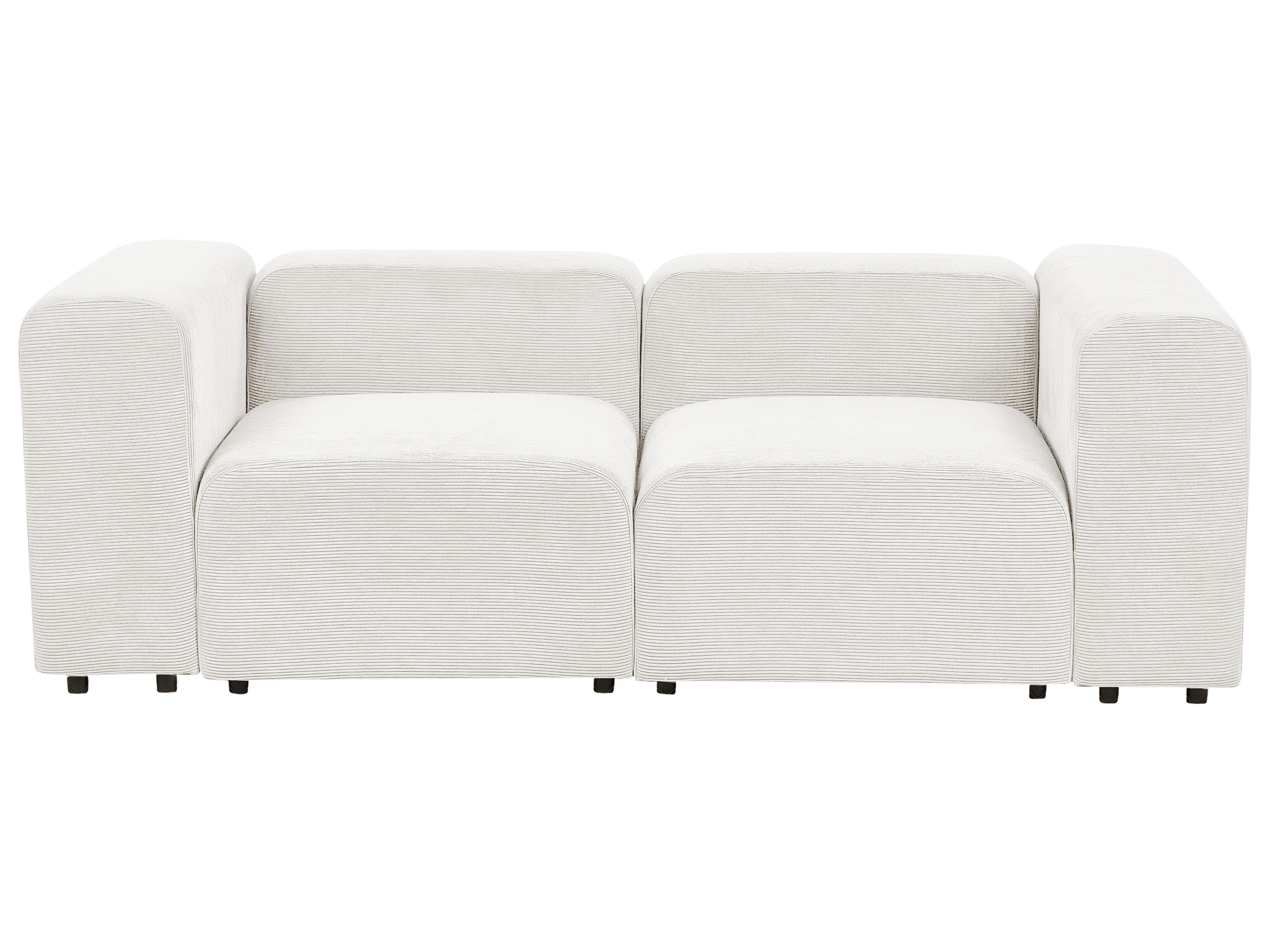2 Seater Modular Corduroy Sofa White FALSTERBO | Beliani.dk
