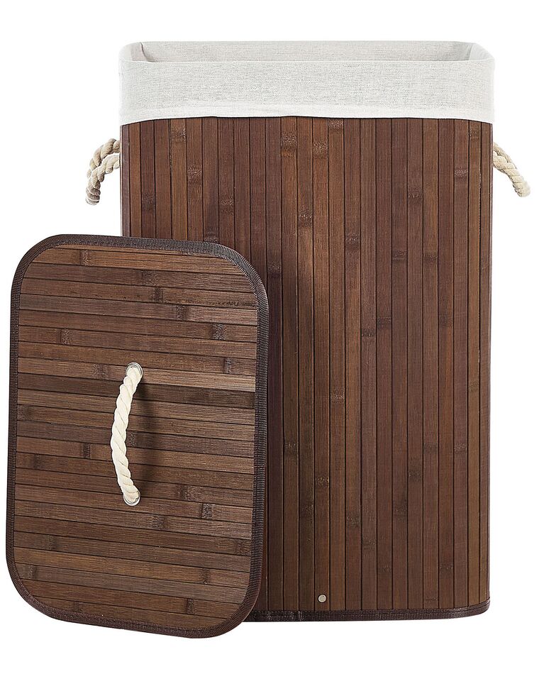 Wasmand bamboe donkerbruin 60 cm KOMARI | Beliani.nl