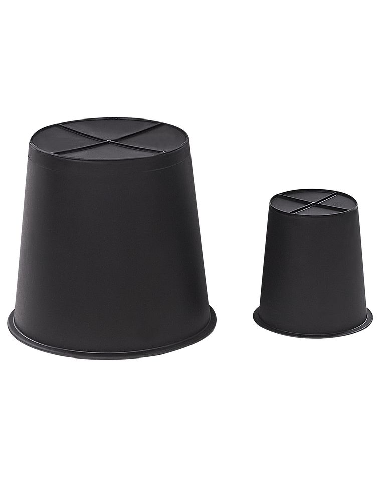 Set of 2 PE Rattan Plant Pots Light Brown BRODIEA | Beliani.co.uk