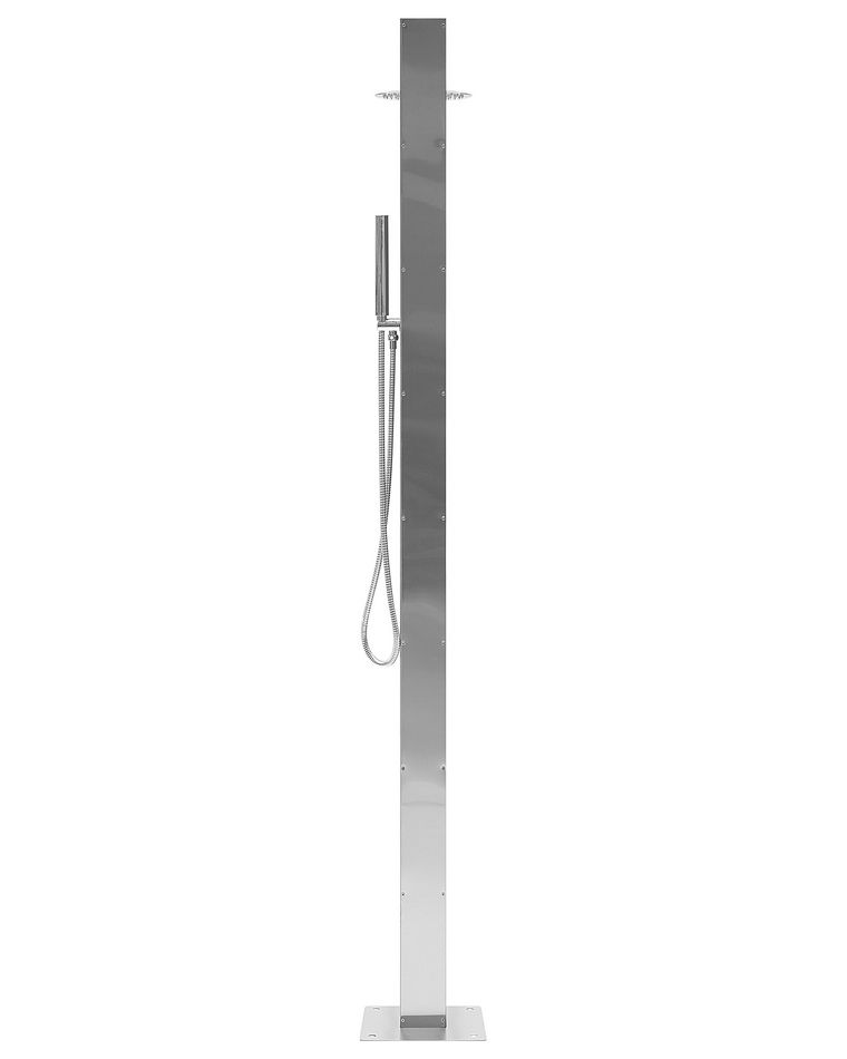 Freestanding Outdoor Shower Silver OLZAI | Beliani.co.uk