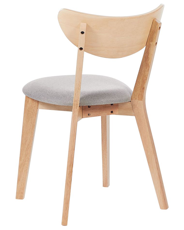 Set of 2 Wooden Dining Chairs Light Wood with Grey ERIE | Beliani.co.uk