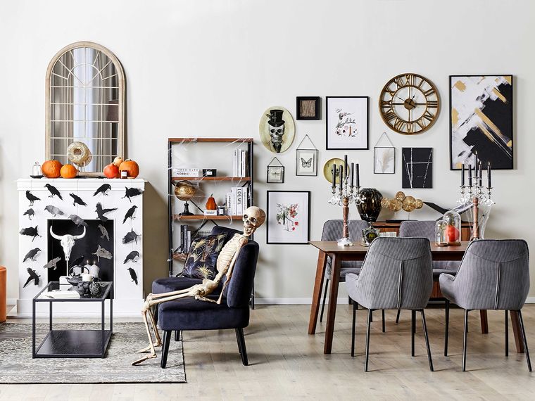 Set of 2 Jumbo Cord Dining Chairs Grey LOVERNA | Beliani.co.uk