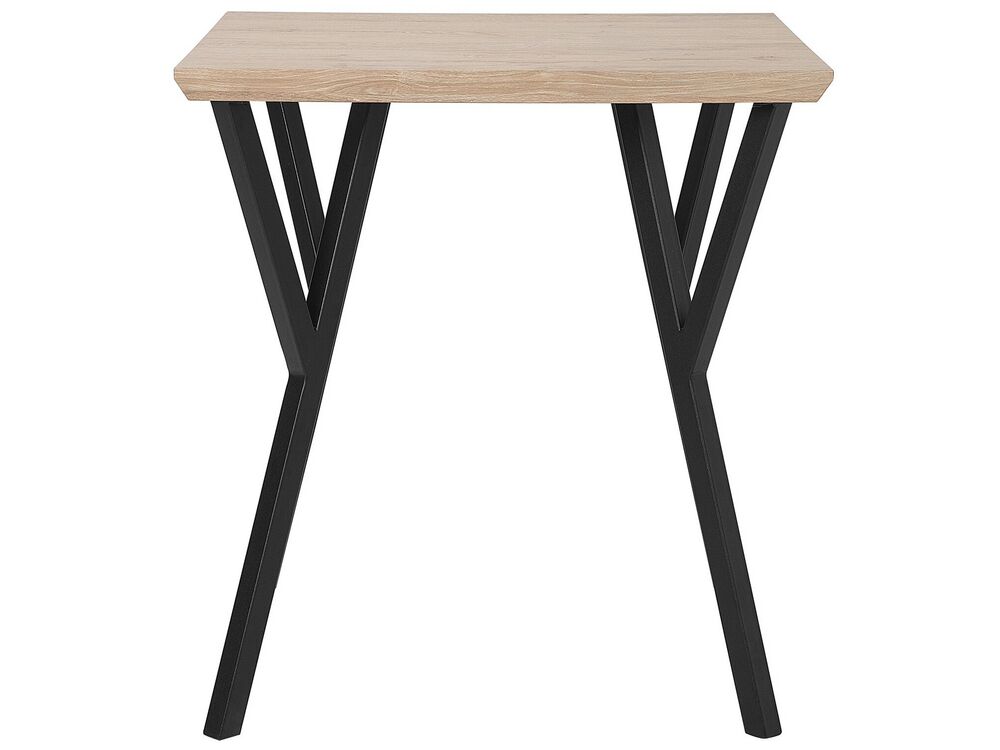Dining Table 70 x 70 cm Light Wood with Black BRAVO | Beliani.co.uk