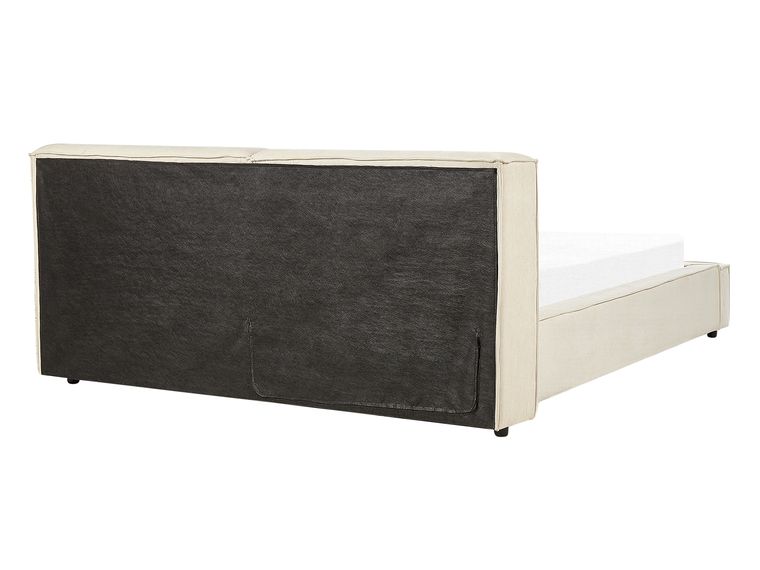 Cama de pana beige 160 x 200 cm LINARDS | Beliani.es