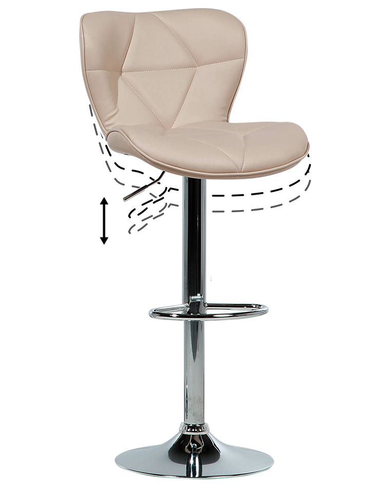 Set of 2 Faux Leather Swivel Bar Stool Beige VALETTA | Beliani.co.uk