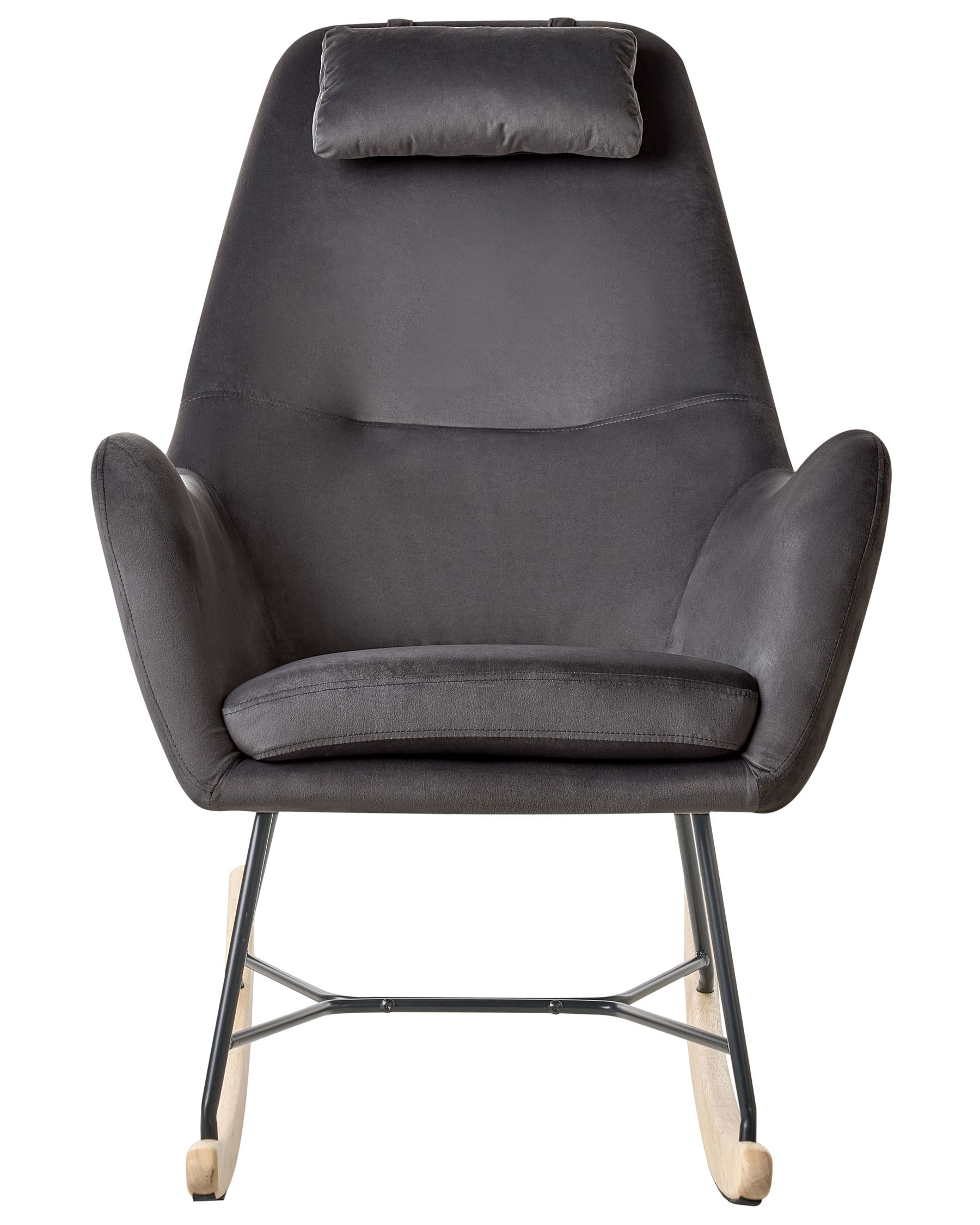 Velvet Rocking Chair Dark Grey ARRIE | Beliani.co.uk