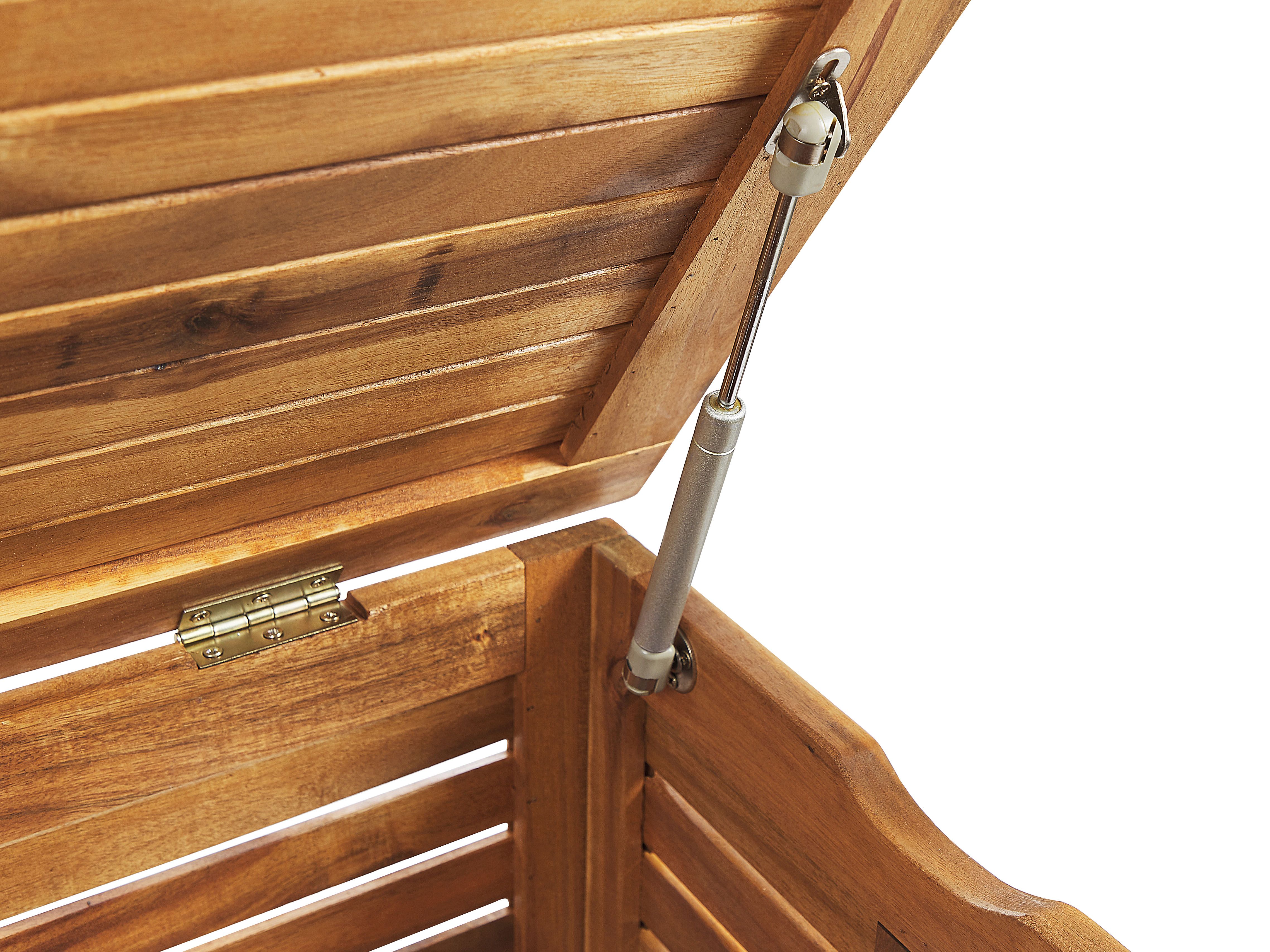 Arcón de madera de acacia clara 130 cm RIVIERA | Beliani.es
